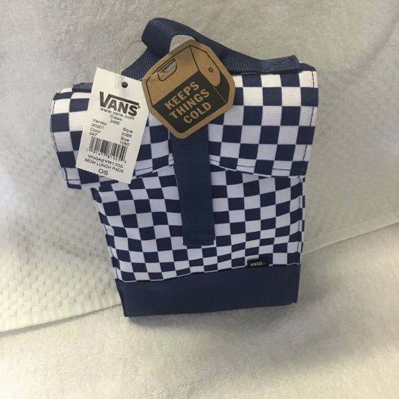 Vans | Bags | Vans Blue Checkerboard Lunch Box | Poshmark